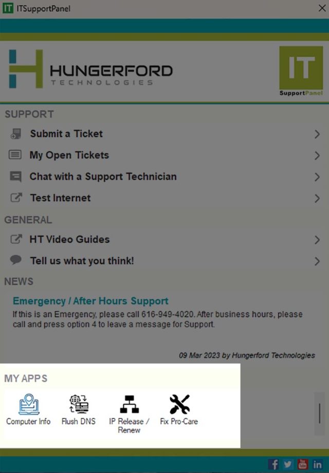 My Apps Section in the HT Support App: What is it? | Hungerford