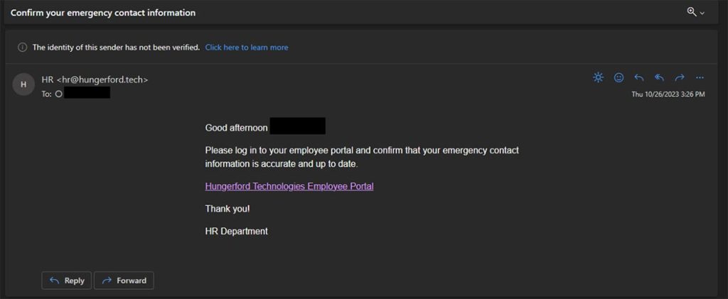 Beware of Emails That Ask for Login Credentials | Phishing Attacks